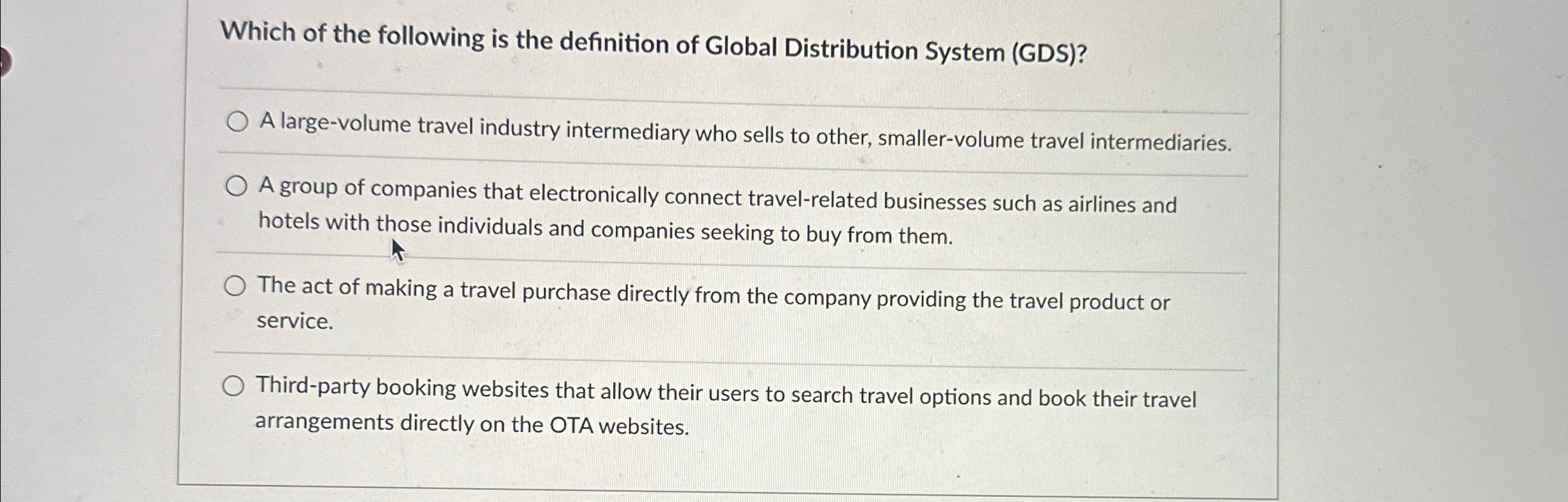 Solved Which of the following is the definition of Global | Chegg.com