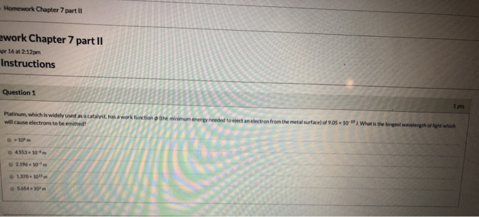 Solved Homework Chapter 7 Part Ii Ework Chapter 7 Part Ii Pr
