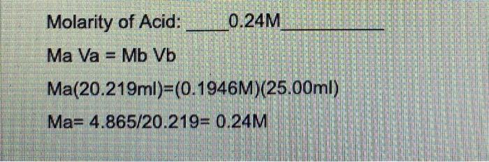 Solved 50 Determination of the Molarity of an Acid or Base | Chegg.com