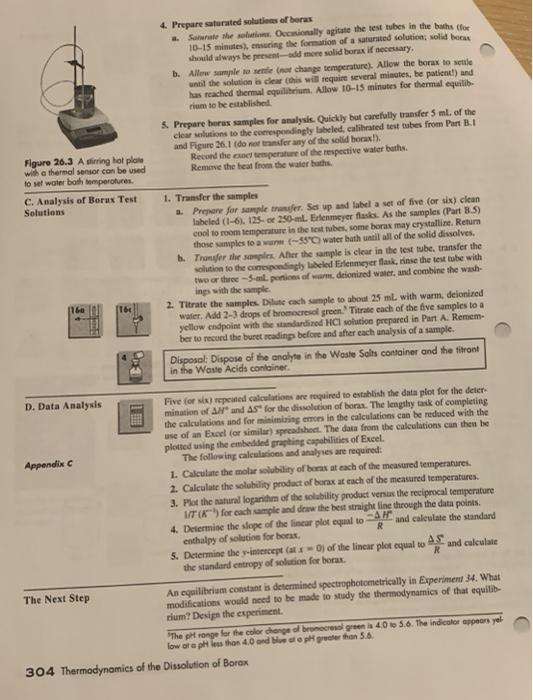 Experiment 26 Report Sheet Thermodynamics of the | Chegg.com