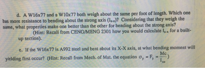 Solved [6 pts] 1. For a W14x53 steel shape: 1. What do the | Chegg.com