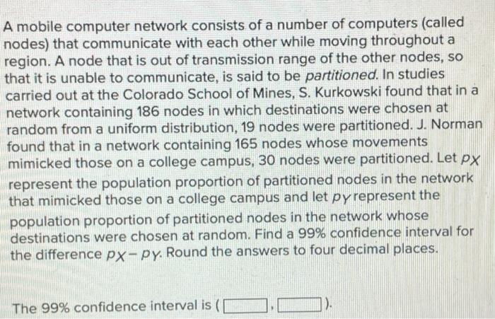 Solved A mobile computer network consists of a number of | Chegg.com