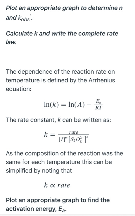 Solved Plot an appropriate graph to determinen and kobs | Chegg.com