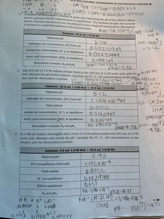 Solved 5. In Part 2 of this experiment, the value of K, for | Chegg.com