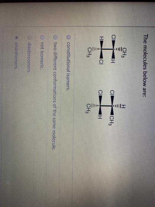 Solved The molecules below are: CH3 CI IH СІ ICH3 HO ICI CI | Chegg.com