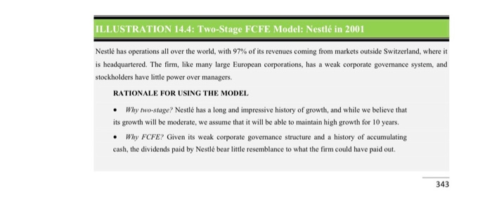 19. Use the two-stage FCFE model to compute the value | Chegg.com