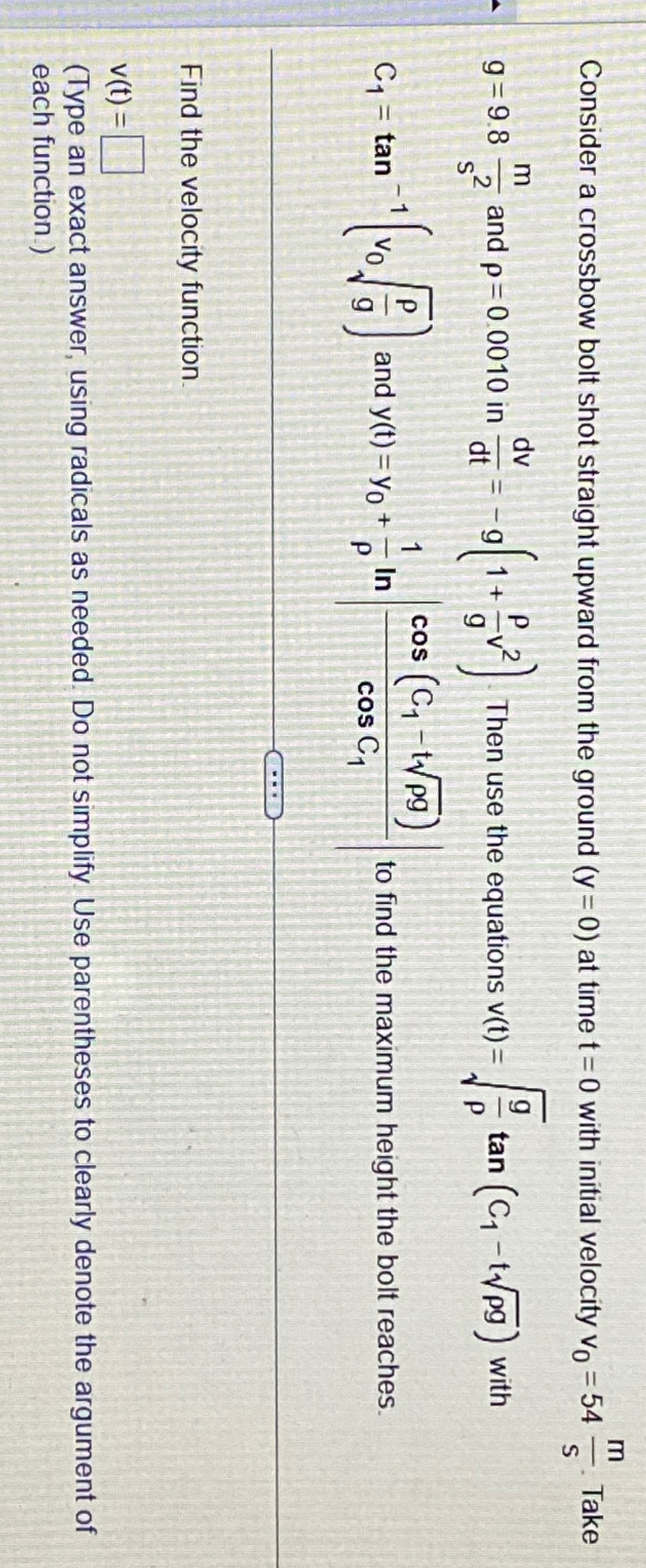 Consider a crossbow bolt shot straight upward from | Chegg.com