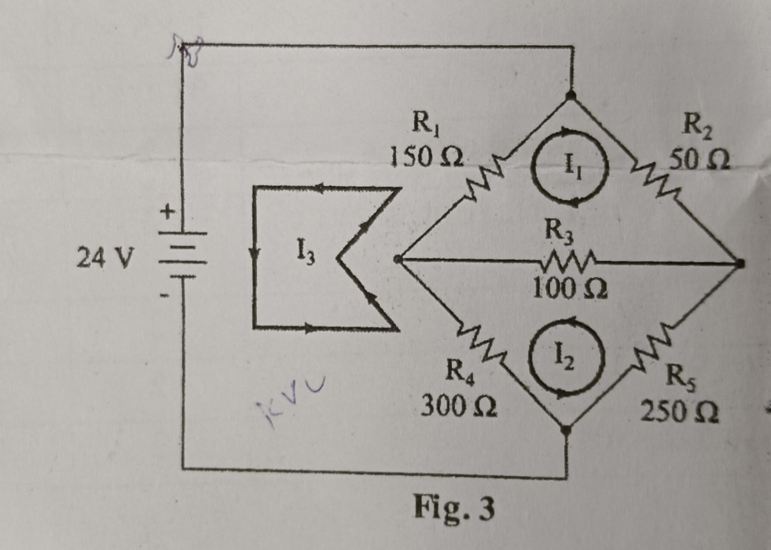 Solved 00Ω in the circuit shown by Fig. 3 using mesh | Chegg.com