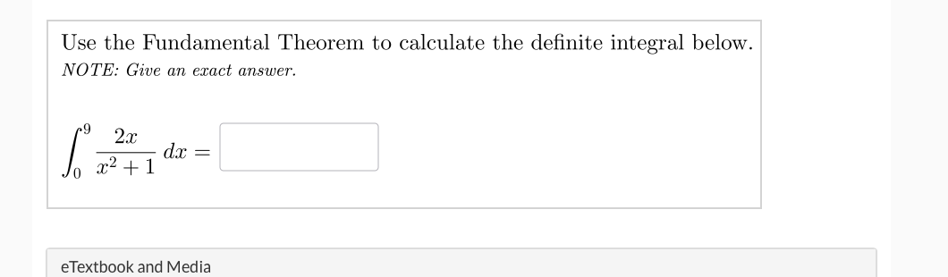 Solved Use the Fundamental Theorem to calculate the definite | Chegg.com