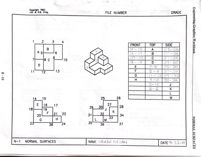 Solved FILE NUMBER GRADE Engineering Graphics Workbook 1 2 3 | Chegg.com
