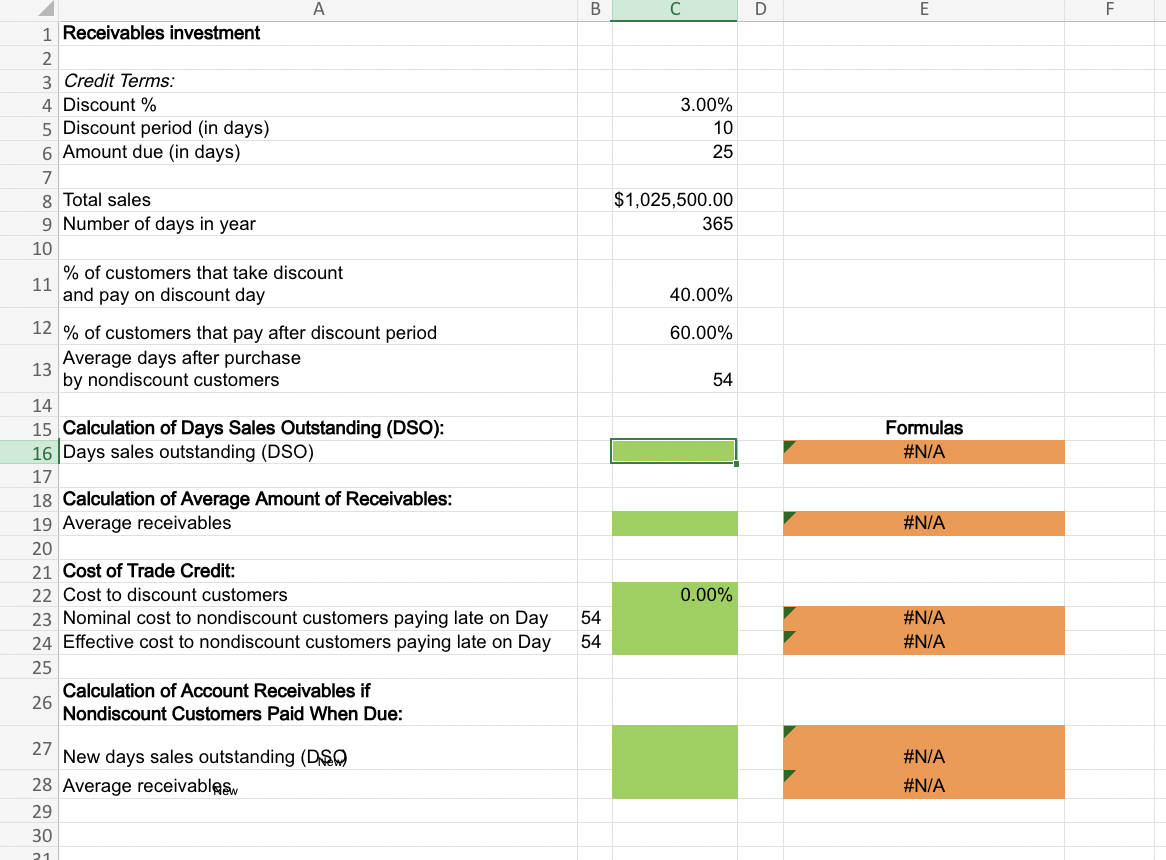 Solved Excel Online Structured Activity: Receivables | Chegg.com