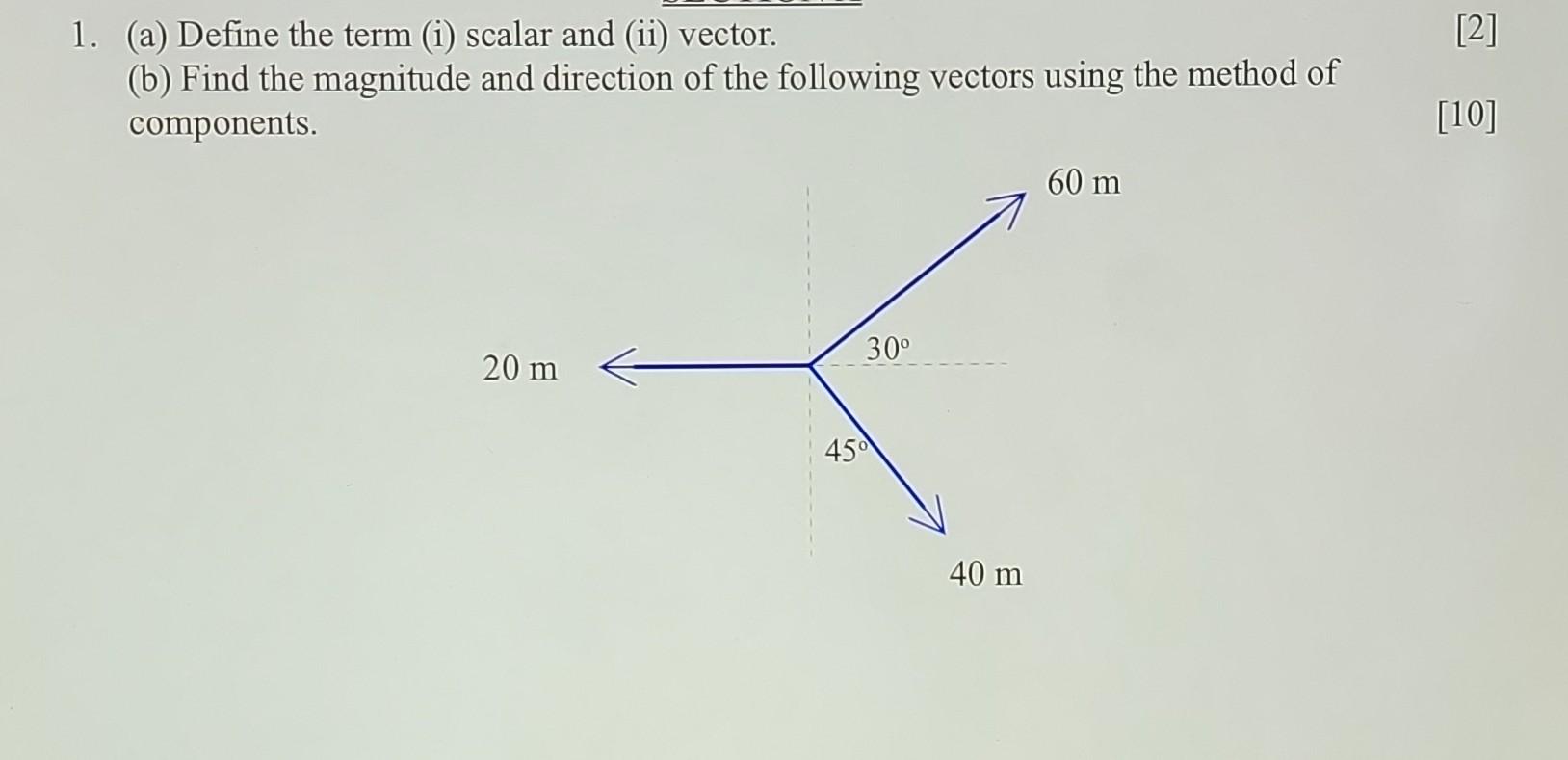 Solved SECTION A 1. (a) Define the term (i) scalar and (ii) | Chegg.com