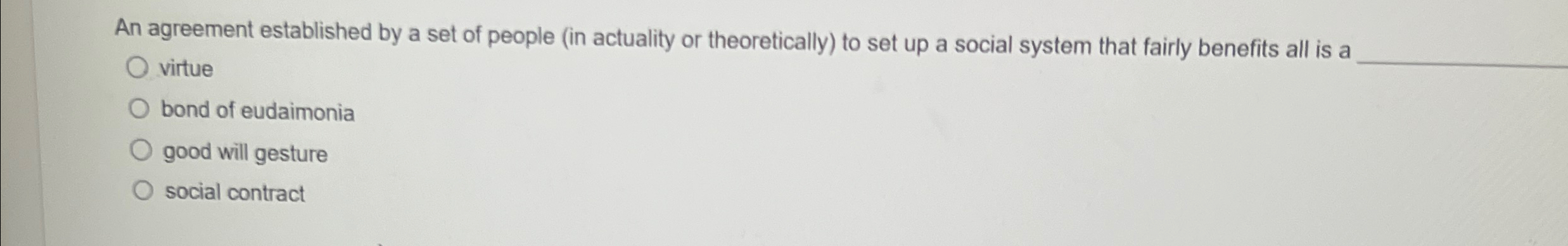 Solved An agreement established by a set of people (in | Chegg.com