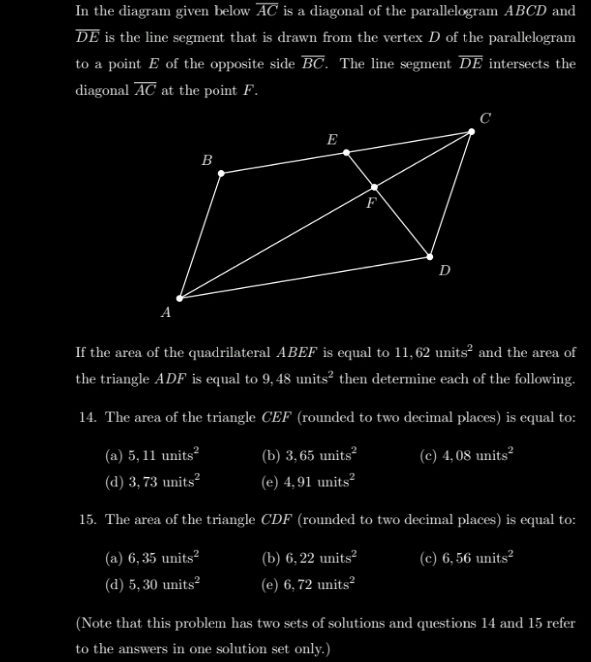 Solved In the diagram given below ?bar (AC) ﻿is a diagonal | Chegg.com