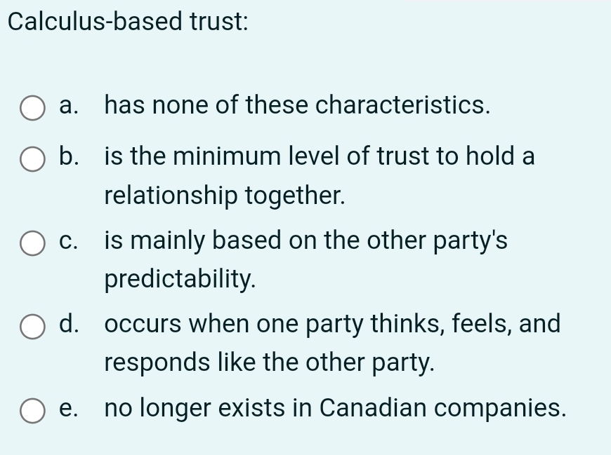 Solved Calculus-based trust:a. ﻿has none of these | Chegg.com
