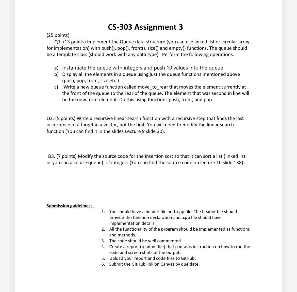 Solved write a code for tgis (25 ﻿points)Q1. (13 ﻿points) | Chegg.com