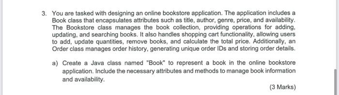 Solved 3. You are tasked with designing an online bookstore | Chegg.com