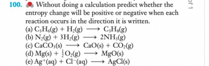 Solved of 1 100. Without doing a calculation predict whether | Chegg.com