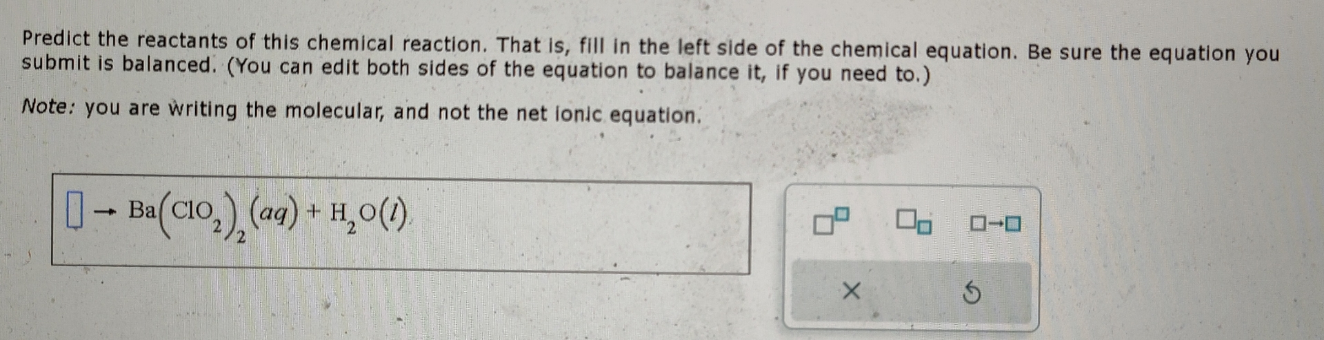 Solved Predict the reactants of this chemical reaction. That | Chegg.com