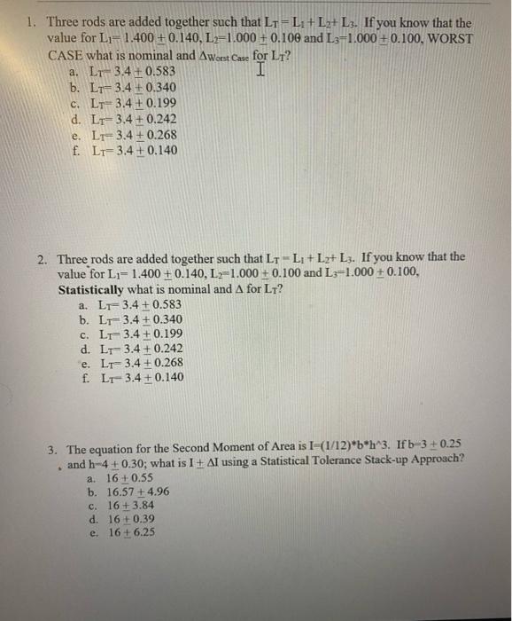 Solved 1. Three rods are added together such that | Chegg.com
