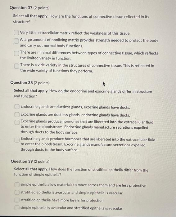 Solved Select all that apply. How are the functions of | Chegg.com