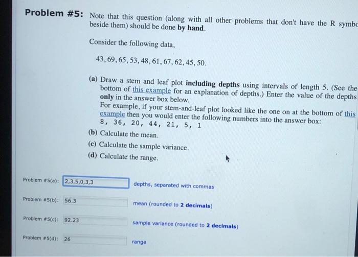 Problem #5: Note that this question (along with all | Chegg.com