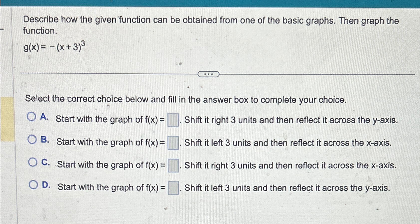 Solved Describe how the given 'function can be obtained from | Chegg.com