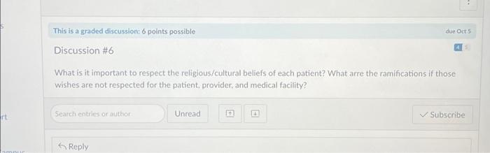 Solved rt This is a graded discussion: 6 points possible | Chegg.com