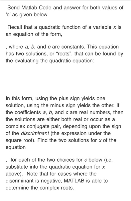 Solved Send Matlab Code And Answer For Both Values Of C As 4541