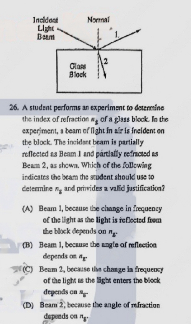 Solved A student performs an experiment to determine the | Chegg.com