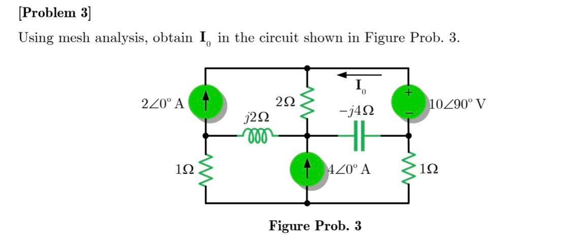 Solved Using mesh analysis, obtain I0 in the circuit shown | Chegg.com