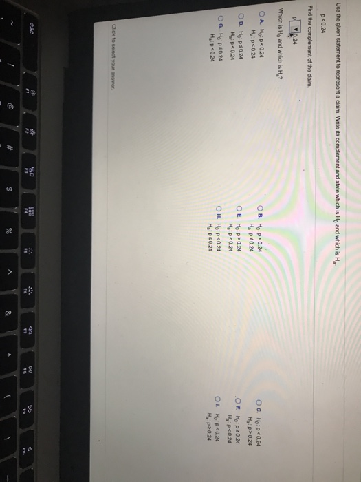 Solved Use the given statement to represent a claim. Write | Chegg.com
