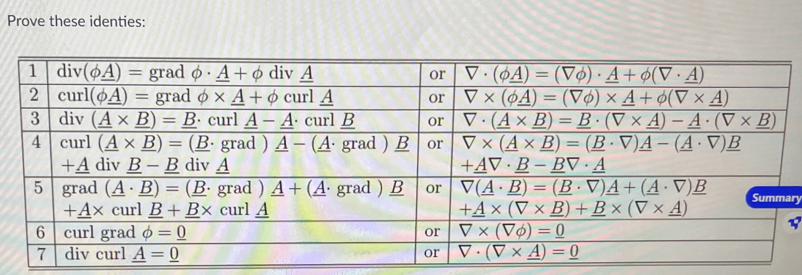 Solved Prove these identies:\table[[1,,or, | Chegg.com