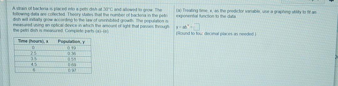 Solved (a) Treating time, x, as the predictor variable, use | Chegg.com