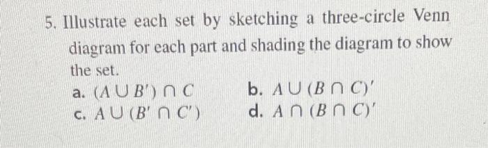 Solved 5. Illustrate each set by sketching a three-circle | Chegg.com