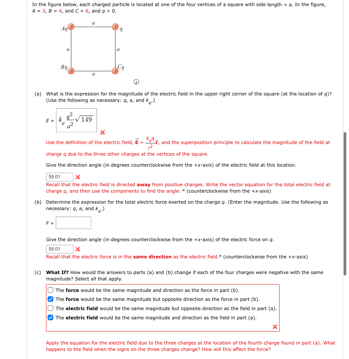 Solved In the figure below, each charged particle is located | Chegg.com