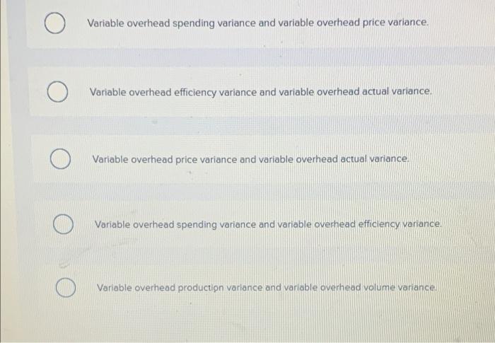 Solved The total variable factory overhead cost variance for | Chegg.com