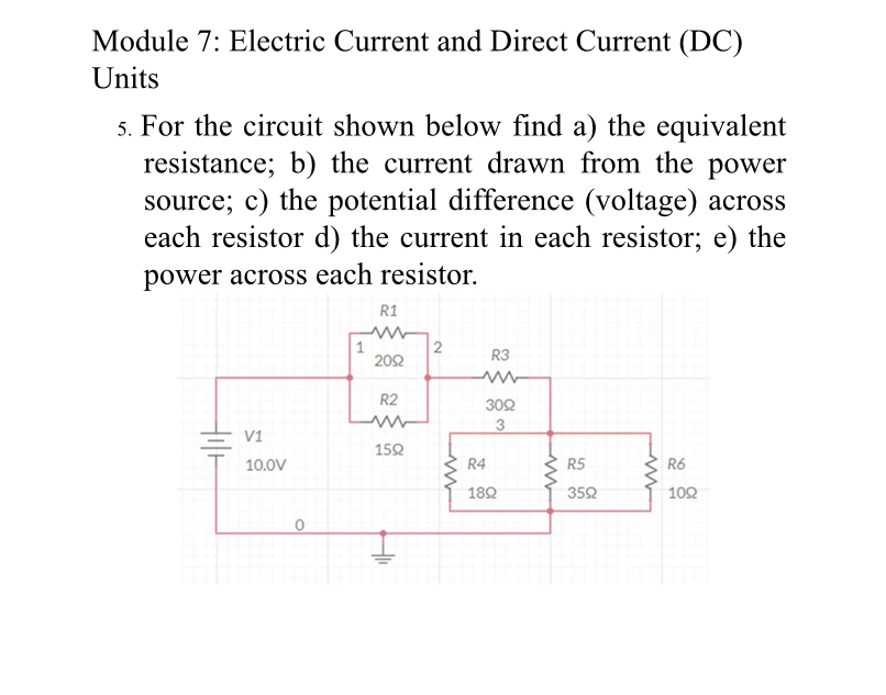 Solved Module 7: Electric Current and Direct Current (DC) | Chegg.com