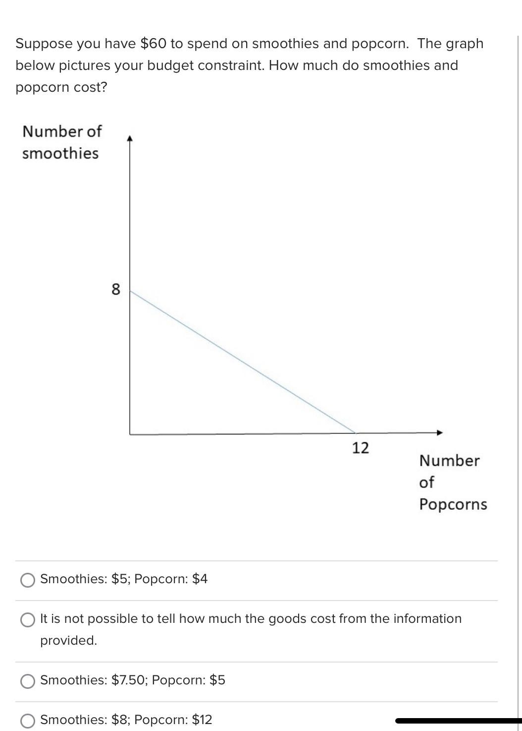 Solved Suppose you have $60 ﻿to spend on smoothies and | Chegg.com