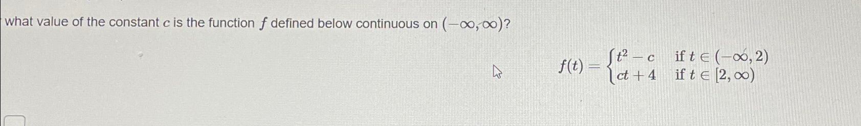 Solved what value of the constant c ﻿is the function f | Chegg.com