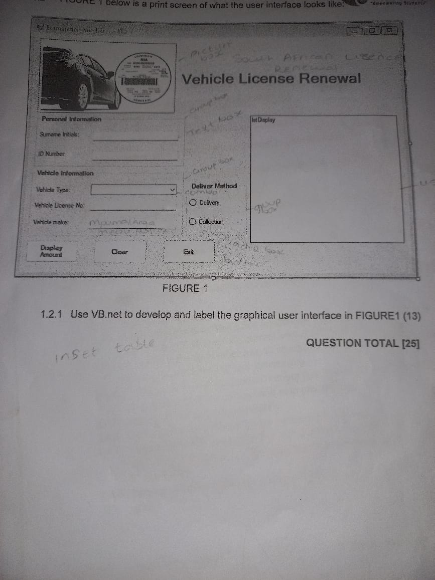 Solved 1.2.1 ﻿Use VB.net to develop and label the graphical | Chegg.com