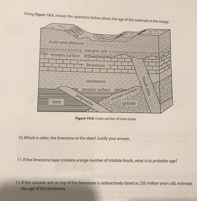 Examine the strata (layers of rock) in Figure 19.5. | Chegg.com