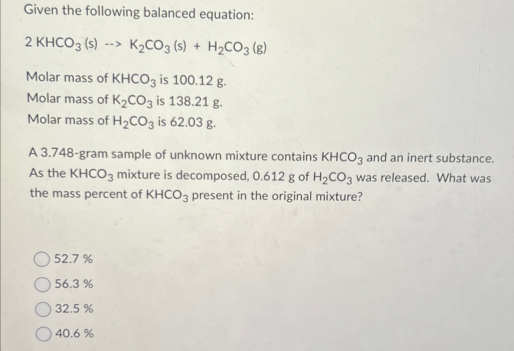 Solved Given the following balanced | Chegg.com