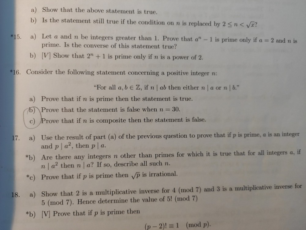 Solved a) Show that the above statement is true. b) Is the | Chegg.com