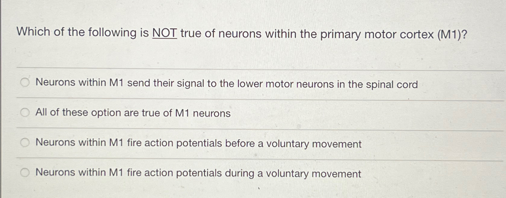 Solved Which of the following is NOT true of neurons within | Chegg.com