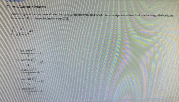 Solved Current Attempt in Progress Semne integrals that can | Chegg.com