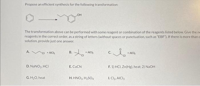 Solved Propose an efficient synthesis for the following | Chegg.com