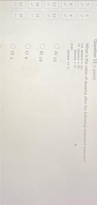 Solved What is the value of donuts after the following | Chegg.com