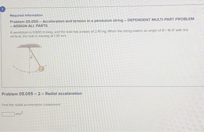 Solved Required information Problem 05.055 - Acceleration | Chegg.com