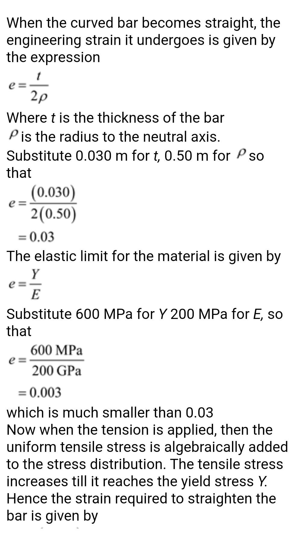 Solved 2.66 A bar 1 m long is bent and then stress relieved. | Chegg.com